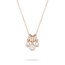 Echtzeit Damen Kette mit Anh&auml;nger &raquo;Schmuck Geschenk Edelstahl Halskette Like Diamonds Tropfen&laquo; mit Glasstein rosa