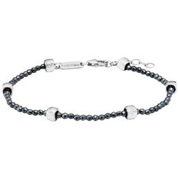 JULIE JULSEN Damen Armband &raquo;925/- Sterling Silber rhodiniert H&auml;matit grau 19cm&laquo; silber
