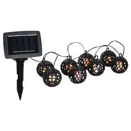 KYNAST Solar Lichterkette mit 8 Lampion Kugel Laternen Flammeneffekt 80 SMD LED