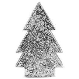 Metall Weihnachtstanne Chromoptik silber geh&permil;mmert 38 x 8 cm Deko