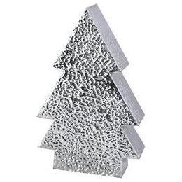 Metall Weihnachtstanne Chromoptik silber geh&permil;mmert 28 x 6 cm Deko