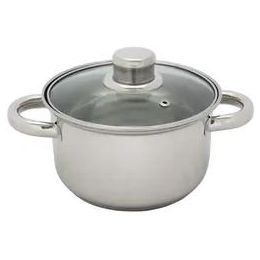 Kochtopf Edelstahl mit Glasdeckel 3,5 L 20 cm Topf Kochen
