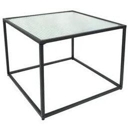 Beistelltisch Metall schwarz mit Glasplatte 49 x 49 x 35 cm Tisch eckig