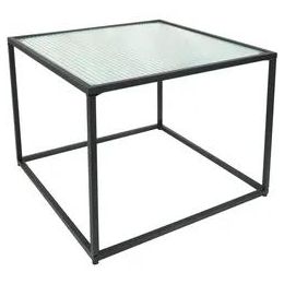Beistelltisch Metall schwarz mit Glasplatte 42 x 42 x 42 cm Tisch eckig