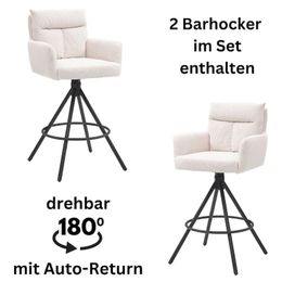Stolkom Barhocker &raquo;Sofia&laquo; Set, 2 Stk. tlg. Komfortsitzh&ouml;he 70 cm, 180&deg;drehbar Auto Return funktion schwarz