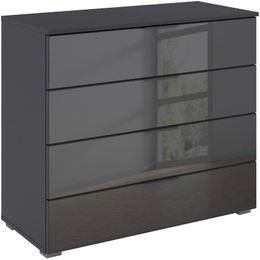 OTTO home &raquo;Sideboard Schubladenkommode Schubladenkommode AGORDO mit Glasfront&laquo; in zwei Griff-Farben, Breite 80 cm, vier gro&szlig;e und ger&auml;umige Schubladen