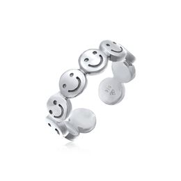 Elli Damen Fingerring &raquo;Bandring Smiling Offen 925 Silber&laquo;