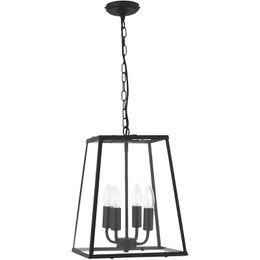 Searchlight H&auml;ngeleuchte &raquo;Lantern Noir 4Lt Pendant - Black Metal & Clear Glass&laquo; E14 1 Stk. schwarz