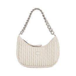 Tommy Jeans Damen &raquo;TJW ICONIC SHOULDER QUILTED&laquo;, Damen Schultertasche, Tragetasche mit Zierketten-Henkel silber