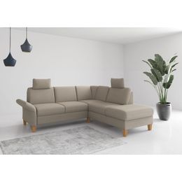 Home Affaire Ecksofa &raquo;Rochelle, L-Form&laquo; wahlweise mit Armteilverstellung, Bettfunktion und Bettkasten grau 95% Polyester 5% Polyamid