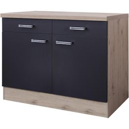 Flex-Well Unterschrank &raquo;Antigua&laquo; (B x H x T) 100 x 86 x 60 cm, f&uuml;r viel Stauraum grau Holzwerkstoff San Remo Eiche, B/H/T: 100cm x 86cm x 57cm, Schubladen: 2 