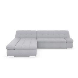 DOMO collection Ecksofa &raquo;Mona L-Form&laquo; wahlweise mit Bettfunktion silber Struktur fein 100% Polyester;Chenilleoptik 100% Polyester;SOFTLUX/Struktur 
