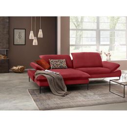 W.Schillig Ecksofa &raquo;enjoy&MORE, Designsofa, elegant und bequem, L-Form&laquo; Sitztiefenverstellung, F&uuml;&szlig;e schwarz pulverbeschichtet, Breite 294 cm rot 