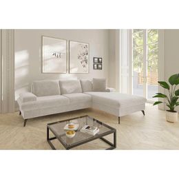 Sit & More sit&more Ecksofa &raquo;Morris Jubi L-Form, B: 247 cm&laquo; mit Armteilfunktion & 1 Zierkissen, optional Bettfunktion beige 100% Polyester