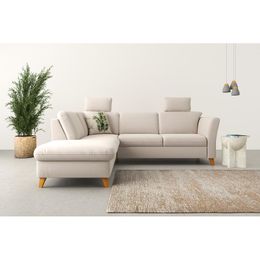 Home Affaire Ecksofa &raquo;Trelleborg L-Form&laquo; Federkern-Polsterung, wahlweise mit Bettfunktion und Stauraum grau 100% Polyester
