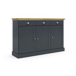 OTTO home Sideboard &raquo;Motala&laquo; Kommode, 3 Schubladen und 2 verstellbare Einlegeb&ouml;den, Breite 125 cm grau Spanplatte