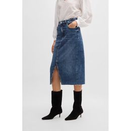 BOSS Orange Damen BOSS Orange Webrock &raquo;DENIM SKIRT MIDI Premium Damenmode&laquo; widerstandsf&auml;hig blau 26