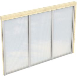 Skan Holz Carport-Seitenwand m. Polycarbonat, Wandanbau beige Holzwerkstoff