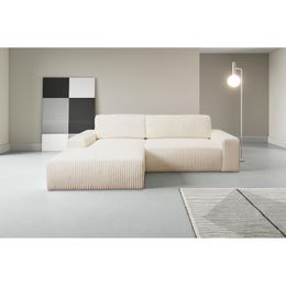 WERK2 Ecksofa &raquo;Rotterdam-L, kuschelweicher Cord oder Breitcord, L-Form, Breite 267 cm&laquo; Design Ecksofa mit Schlaffunktion & Bettkasten, Breitcord, 