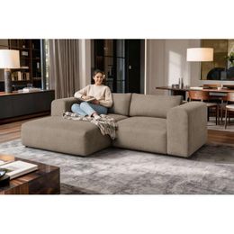 OTTO home Ecksofa &raquo;TIARRA Design-Sofa mit Ottomane recht/links bestellbar, Breite 241 cm&laquo; L-Form mit hochelastischer Schaum und Wellenunterfederung 