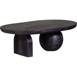 Woood Couchtisch &raquo;Steppe&laquo; aus Mangoholz, gro&szlig;e Tischplatte, H 38 cm x B 110 cm schwarz