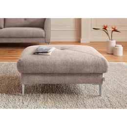 Trendmanufaktur Hocker &raquo;Chilltime, elegant und bequem durch Komfortsitzh&ouml;he 46cm, hoher Fu&szlig;&laquo; mit eleganter Kreuznaht auf der Sitzfl&auml;che beige