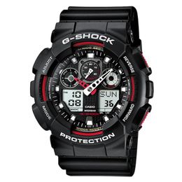 Casio G-Shock Herren Casio G-SHOCK Chronograph Quarzuhr,Armbanduhr,Herrenuhr,digital, bis 20 bar wasserd.Resinarmband schwarz