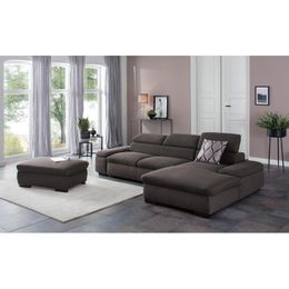 Home Affaire Ecksofa &raquo;Alberto L-Form&laquo; mit Kopfteilverstellung, wahlweise mit Bettfunktion grau 100% Polyester;Luxus-Microfaser ALTARA NUBUCK (100% 