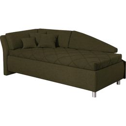 Alina Schlafsofa &raquo;Lindsay&laquo; Bettkasten, Zierkissen-Set aus: 2 Stk. 40x40cm, 1 Stk. 30x30cm gr&uuml;n Struktur TMD (100% Polyester)
