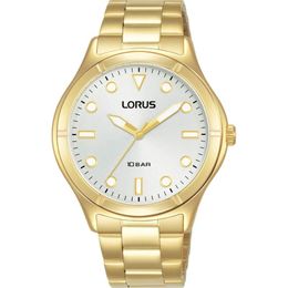 Lorus Herren Lorus Quarzuhr Armbanduhr, Damenuhr, Herrenuhr, Edelstahlarmband gold