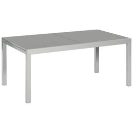 Merxx Gartentisch &raquo;Ausziehtisch&laquo; BxT: 89,5x150/220 cm, silberfarben, graue Sicherheitsglasplatte silber Aluminium;Sicherheitsglas