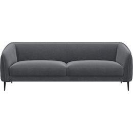 FLEXLUX 3-Sitzer &raquo;Belle Designsofa, Couch, bequem durch Kaltschaum im Sitz&laquo; Skandinavisches Design, In hochwertiger Verarbeitung grau 100% Polyester
