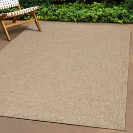the carpet Teppich &raquo;Kansas&laquo; rechteckig 1 mm H&ouml;he moderner robuster In und Outdoor Teppich Jute Look beige Polypropylen
