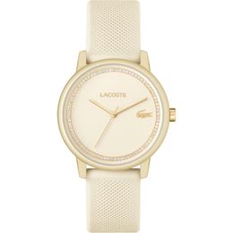 Lacoste Damen &raquo;Lacoste.12.12 GO&laquo; Armbanduhr, Damenuhr, analog, Glaskristalle, Silikonarmband gold