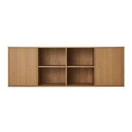 &raquo;Mistral, Hochwertig Schrank, h&auml;ngend/stehend montierbar&laquo; mit zwei T&uuml;ren, B: 177 cm, anpassungsbar Designm&ouml;bel braun Massivholz, Spanplatte