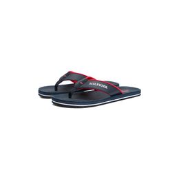 Tommy Hilfiger Herren Zehentrenner &raquo;PADDED COMFORT HILFIGER B SANDAL&laquo; , Sommerschuh, Schlappen, Badeschuh mit Logoschriftzug blau 48