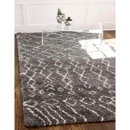 MyFlair Hochflor-Teppich &raquo;Temara Shag, LAGERR&Auml;UMUNG!&laquo; rechteckig 51 mm H&ouml;he gewebt, Scandi Design, ideal im Wohnzimmer & Schlafzimmer grau Polypropylen (PP)