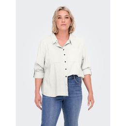 Only Carmakoma Damen Only CARMAKOMA Langarmbluse &raquo;CARYASMIN-CARO L/S LINEN SHIRT PNT&laquo; wei&szlig; 48