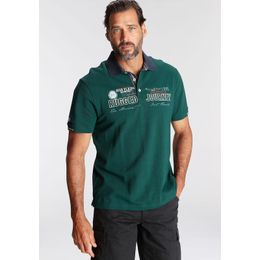 MAN'S WORLD Man's World Herren Poloshirt Kurzarm, mit Print, Stickerei und Badge, Polokragen gr&uuml;n S (44/46)