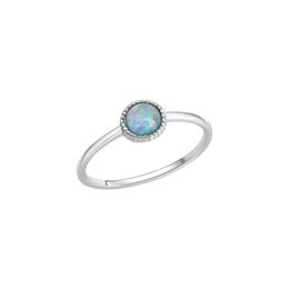 Vivance Damen Fingerring &raquo;925/- Sterling Silber rhodiniert Synth. Opal&laquo; wei&szlig;