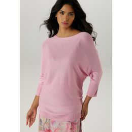 Aniston Selected Damen Aniston SELECTED Strickpullover mit U-Boot-Ausschnitt rosa 44
