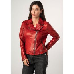 Mauritius Damen Lederjacke &raquo;MWFayola&laquo; mit Umlegekragen rot XS Trachtenmode