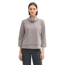 Tom Tailor Damen Tom Tailor Sweatshirt, mit Wasserfall-Kragen rot M (38)
