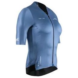 X-Bionic Fahrrad-Shirt Corefusion Aero Jersey (Front-Rei&szlig;verschluss, leicht, atmungsaktiv) mineralblau Damen