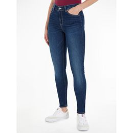 Tommy Jeans Damen &raquo;Nora Mid Rise Skinny Fit&laquo; mit Waschung, Logo-Badge blau 30, L&auml;nge 34
