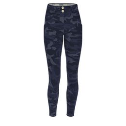 Freddy Damen 7/8-Hose &raquo;WRUP REGULAR SUPERSKINNY 7/8&laquo; mit All-Over-Camouflage-Muster blau XL (42), N-Gr
