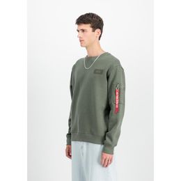 Alpha Industries Herren Sweatshirt &raquo;Back Print Crewneck&laquo; gr&uuml;n 3XL