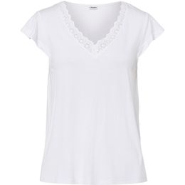 bonprix Damen bonprix T-Shirt &raquo;Shirt aus Viskose-Mix&laquo; bequeme Passform, Kurzarm-Design, f&uuml;r vielseitige Anl&auml;sse wei&szlig; 52/54 (XXL)