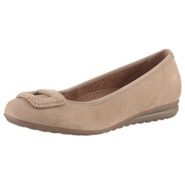 Gabor Damen Ballerina &raquo;FLORENZ&laquo; , Bequemschuh, Businesschuh, Elastikeinfass, Komfortweite G (=weit) beige 42