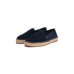 Tommy Hilfiger Herren Espadrille &raquo;HILFIGER FLEX ESPA SUEDE LOAFER&laquo; , Sommerschuh, Schlupfschuh, Slipper mit Bastbezug am Plateau blau 44